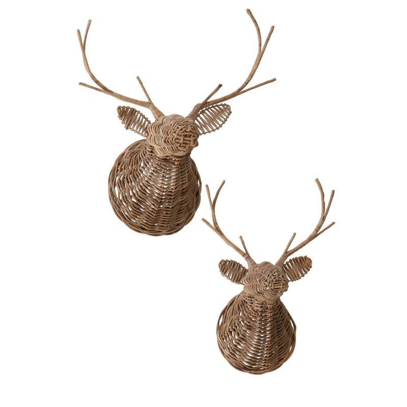 Rattan Reindeer Mount Head – Sugarwood Interiors
